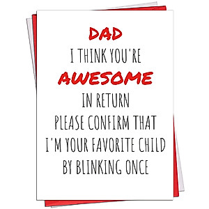 Ikassong Funny Card for Dad Birthday Father's Day 5.3 x 7.6 with 2 Envelopes