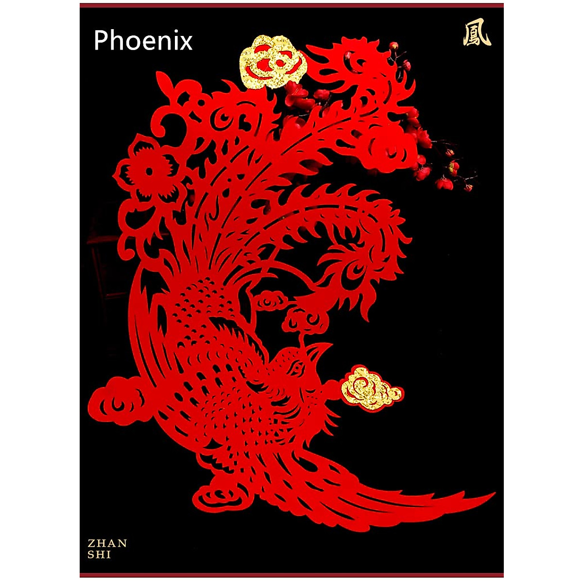 Traditional Chinese Wedding Party Decoration Dragon Phoenix Door Stickers Paper-Cut Window Bars