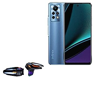 BoxWave Gaming Gear Compatible With Infinix Note 11 Pro - Touchscreen QuickTrigger Auto, Trigger Buttons Autofire Gaming Mobile FPS - Jet Black