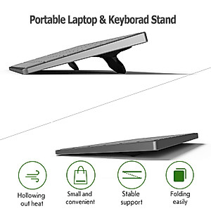 CQ Computer Keyboard Stand for Desktop, Mini Portable Laptop Riser Stand, 2PCS Repeatable Self-Adhesive Foldable Laptop Cooling Pad Feet and Keyboard Lift for Desk