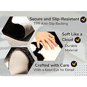 TURKUAZ LABEL 8 Ball Rug - 24 Inch White & Black Hypebeast Rug - Cool Rugs and Aesthetic Rugs for Bedroom & Living Room - Y2K Rug for Y2K Room Decor