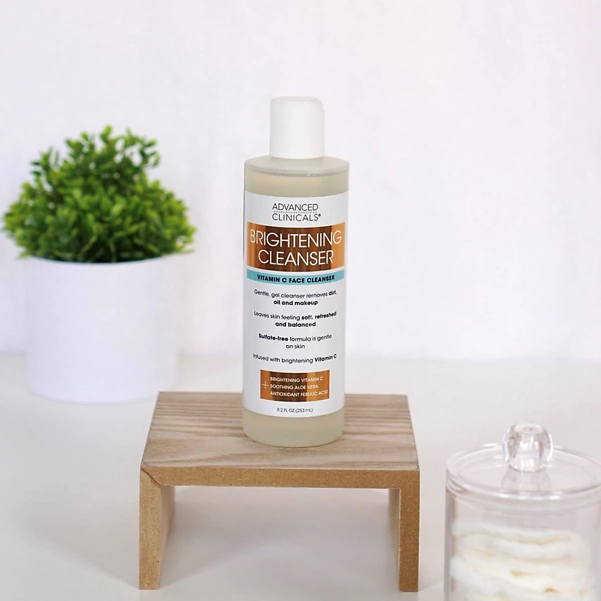 Advanced Clinicals Face Wash Brightening Vitamin C Facial Cleanser – Gentle Blackhead Facial Wash Hydrates Dry Skin, Daily Pore Minimizer For Age Spots, Hyperpigmentation, Acne, & Wrinkles, 8.2 Fl Oz