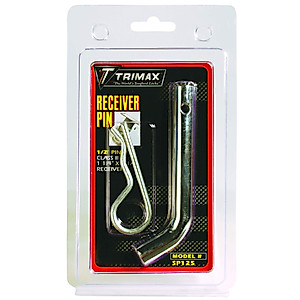 Trimax Deluxe 1/2" Dia. Receiver Pin & Clip SP125, Clam Packaging, Chrome