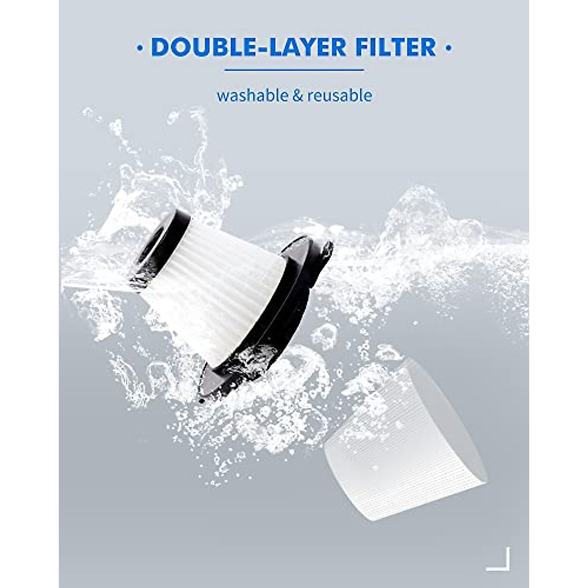 Powools Handheld Vacuum Cordless Rechargeable - Car Vacuum Cleaner High Power with Fast Charge Tech, Portable Vacuum with 1-Touch Dust Empty, Lightweight Hand Vac with LED Light, Silver (PL8188)