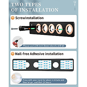 Magnetic Wall Mount Hair Dryer Holder for Dyson Supersonic with 5 Magnetic Rings for The Attachments, Premium Blow Dryer Holder Wall Mounted, Ultimate Convenience (Model A - Black)