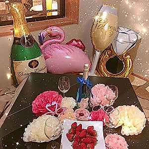 Glanzzeit 30 Inch Flamingo Balloons Animal Mylar Foil Decor Balloons for Baby Shower Bridal Shower Birthday Party Hawaiian Luau Party | Air Filling Only (Pink)