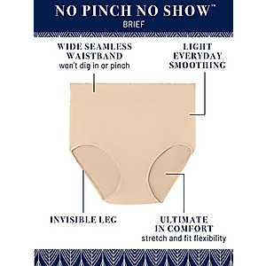 Vanity Fair Women's Seamless Underwear, Light Smoothing, No Pinch No Show, Brief-3 Pack-Neutral/Neutral/Neutral, 8