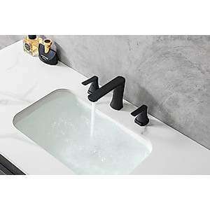Galim Widespread Bathroom Faucet, Single Hole Sink Faucets for Bath & Kitchen, Double Handle Water Faucet, Brass Cartridge, Modern Top Mounted Design, Suitable for Hot and Cold Water, Charcoal Gray
