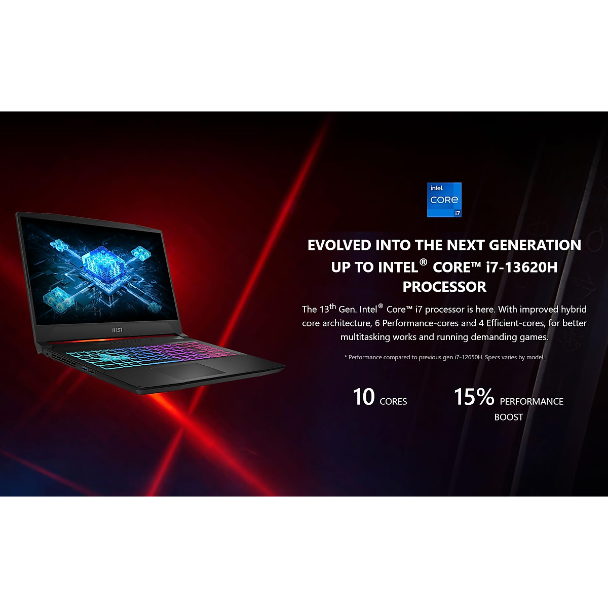MSI Katana 15 Gaming Laptop, 15.6" 144Hz FHD Display, Intel 13th Gen Core i7-13620H, GeForce RTX 4070 8GB, WiFi 6, 4-Zone RGB Backlit KB, Webcam, Win 11 Pro, w/HDMI (64GB RAM|1TB PCIe SSD)