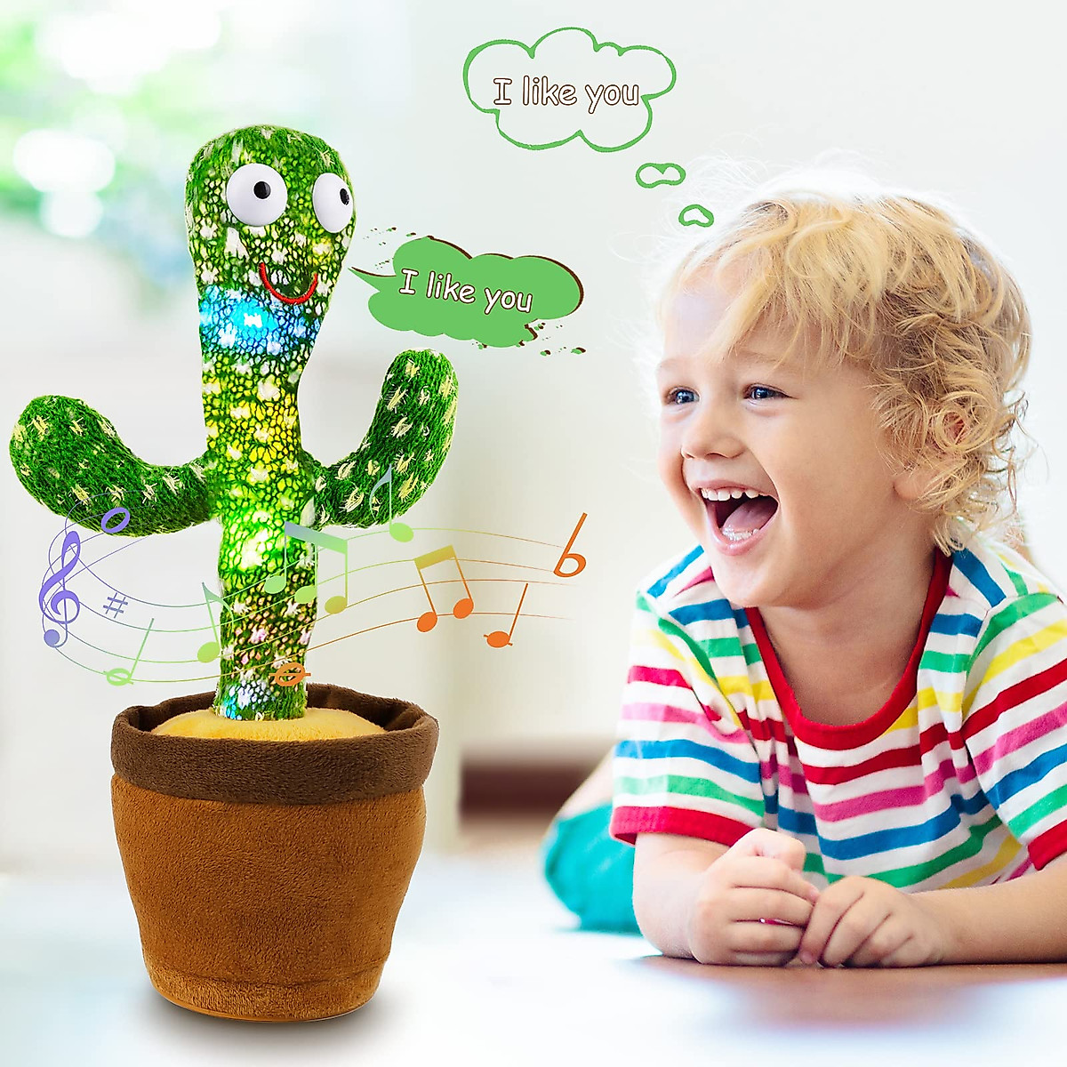Shayson Dancing Cactus Toy for Kids, Repeating Words, Electric Plush, Early Education & Home Decoration