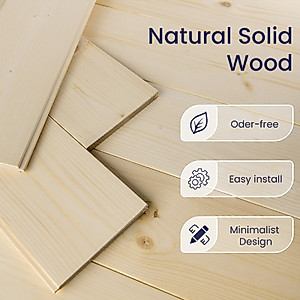 SMARTSTANDARD 36in x 84in Sliding Barn Door with 6.6ft Barn Door Hardware Kit & Handle, Pre-Drilled Ready to Assemble, DIY Unfinished Solid Spruce Wood Panelled Slab, K-Frame, Natural