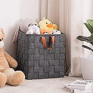 YOUDENOVA Laundry Hamper Felt Extra Large (88.2L) Organizer Storage Blanket Baskets with Handle for Living Room,Laundry Room