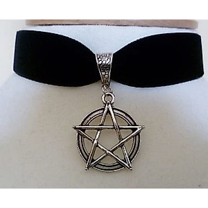 Gothic Black Agate Choker Velvet Fashion Goth Jewelry Women Gift Pagan Wiccan Medieval Pendant Statement Renaissance Necklace