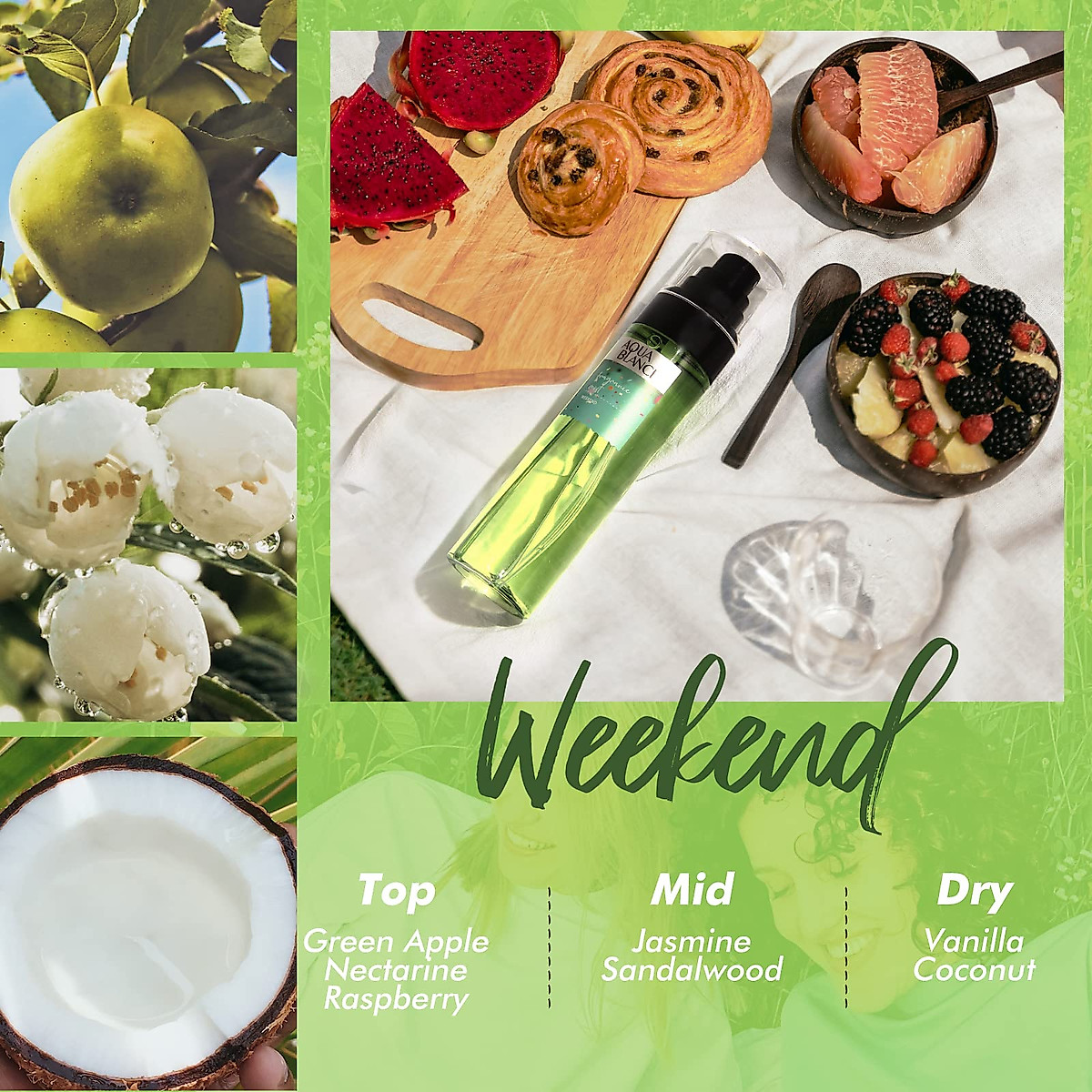 AQUA BLANCE Body Spray, Fragrance Mist Gift Set for Women, Pack of 3, Each 3.4 Fl Oz, Total 10.2 Fl Oz, Life is Beautiful