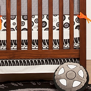 One Grace Place Teyo's Tires 3 Piece Infant Set, Black/White/Grey/Orange