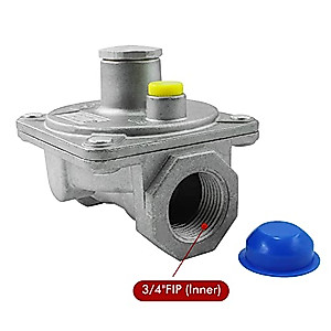 MENSI Natural Gas Pressure Regulator with 3/4" FNPT Thread, 1/2 PSIG Inlet Pressure and 4"-10" WC Outlet For Grill, Stove Range Pipe Lines