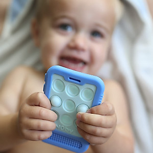 Nuby Cell Phone Popper Sensory Play Teether Toy - 3+ Months, 1pk Assorted Neutral Colors