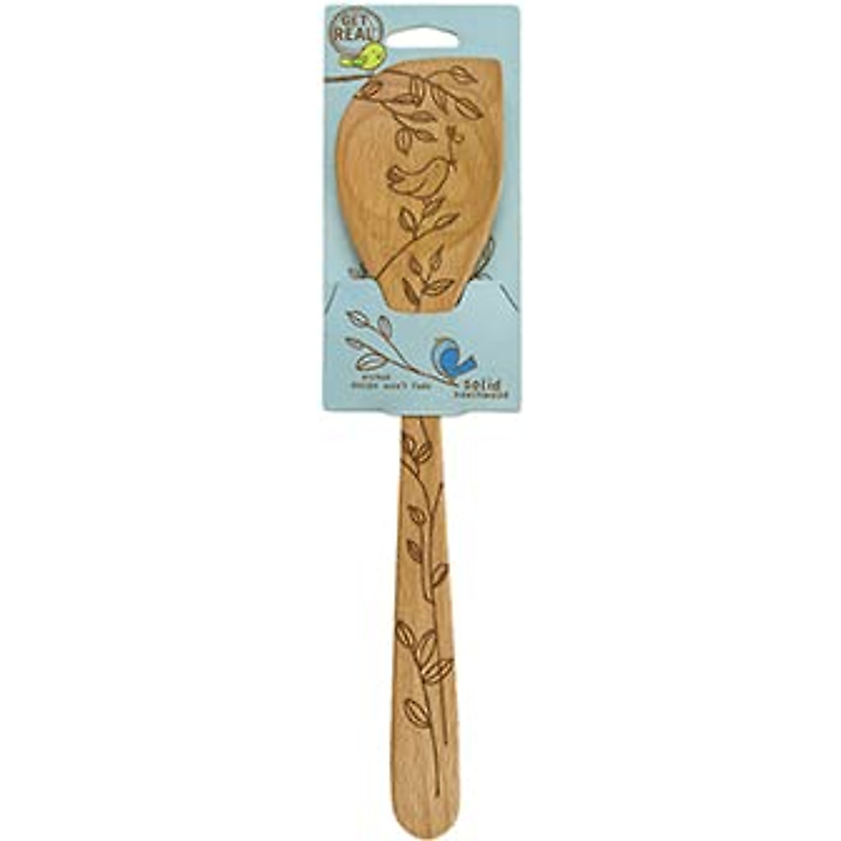 Talisman Designs Laser Etched Beechwood Corner Nature Design | Cooking & Serving Spoon, Decorative Wooden Utensils