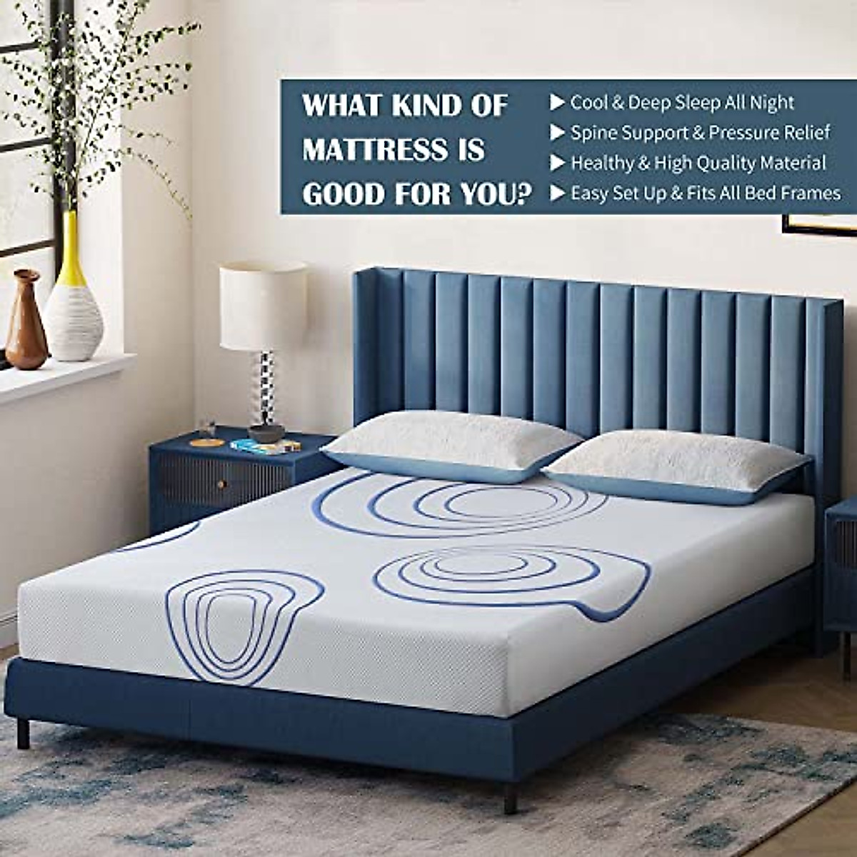 Dyonery California King Size 8 Inch Bamboo Charcoal Memory Foam Mattress, Fiberglass Free Cooling Gel Bed Mattress in a Box, CertiPUR-US Certified, Made in USA, 80" × 76", Medium
