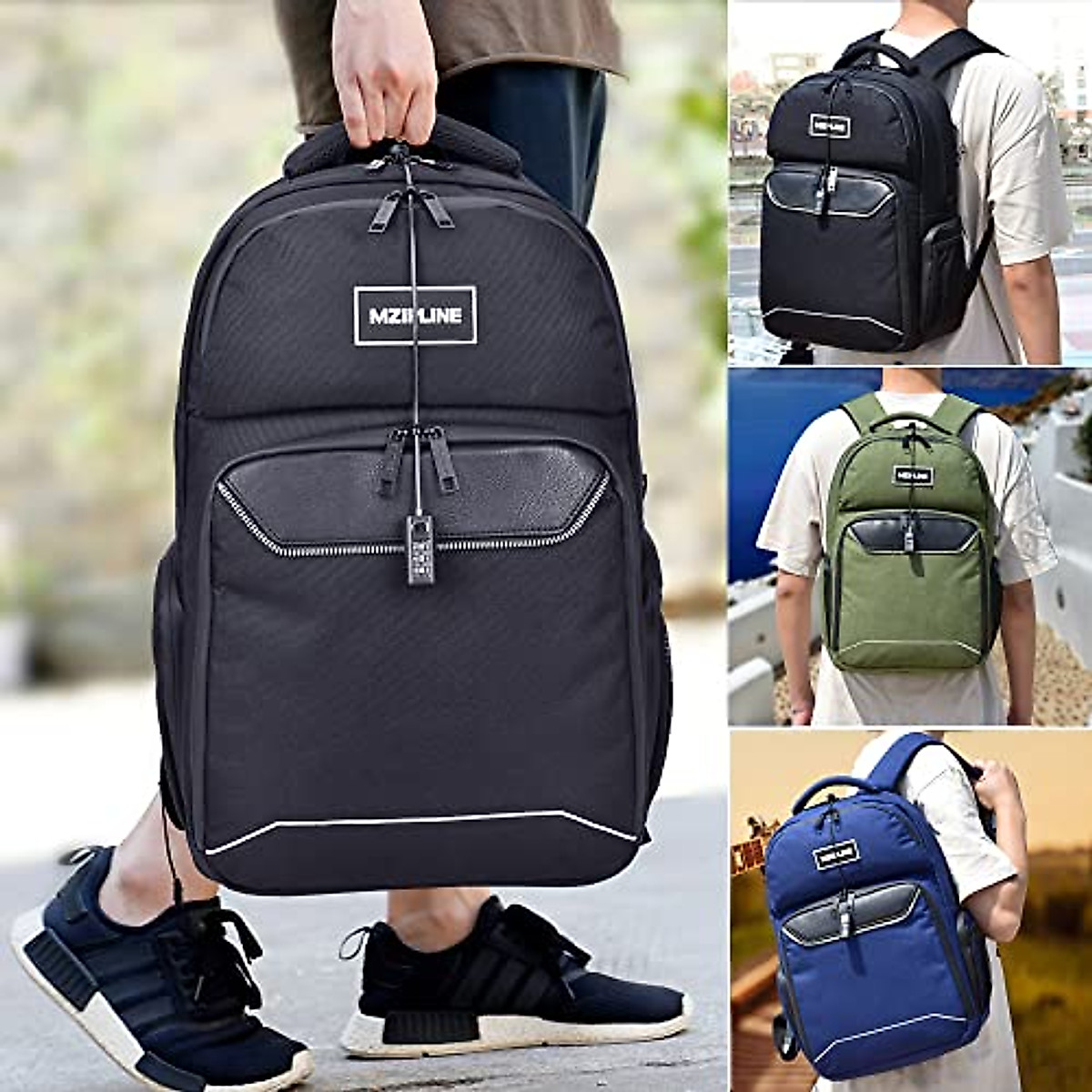 MZIPLINE Travel Backpack-Smell Proof-Scent Proof Daypack Bookbag for School Laptop Women (Heather Red)