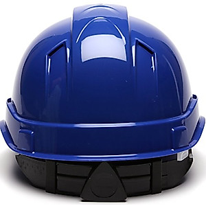Pyramex Ridgeline Cap Style Hard Hat, Vented, 4-Point Ratchet Suspension, Blue