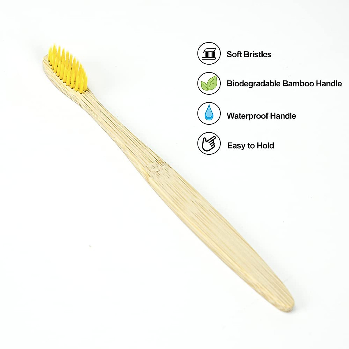 HiweEco Bamboo Toothbrushes Soft Bristles, Charcoal Toothbrushes Adult Biodegradable Natural Tooth Brush 10 Packs