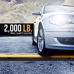 Pyle Durable Cable Ramp Protective Cover - 2,000 lbs. Heavy Duty Hose & Cable Track Protector w/ Flip-open Top Cover & 2-Ch. Groove Design, Cable Concealer for Outdoor/Indoor Use, 2 Pack - PCBLCO26X2