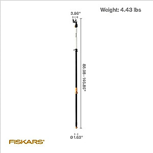 FISKARS 7.9ft-12ft Extendable Pole Tree Pruner / Trimmer with Rotating Head and Precision-Ground Steel Blade - Easy and Smooth Cutting up to 1.25" Diameter
