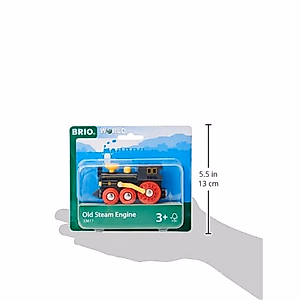 BRIO Old Steam Engine - Authentic Piston Action Toy | Ideal for Imaginative Play | Fully Compatible Wooden Railway Sets | Perfect for Ages 3+