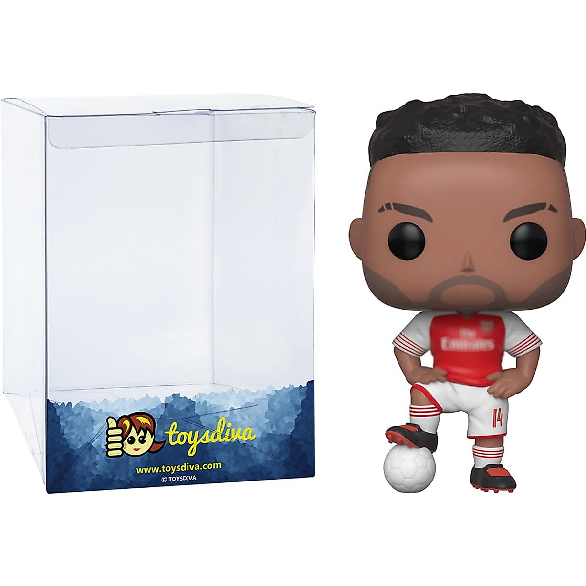 Pierre-Emeric k Aubameya n g: P o p ! Football Vinyl Figurine Bundle with 1 Compatible 'ToysDiva' Graphic Protector (012-29211 - B)
