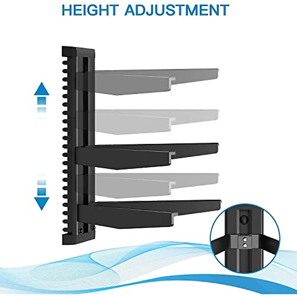 PERLESMITH Floating Wall Mounted Shelf AV Mount Shelf - Holds up to 16.5lbs - DVD DVR Component Shelf with Strengthened Tempered Glass - Perfect for DVD Players, TV Box and Cable Box, PSDSK3
