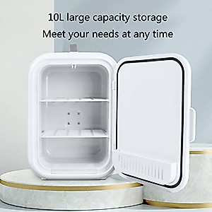 Skincare Fridge with Drawer LED Mirror Beauty Mini Refrigerator Quiet for Bedroom Portable Compact Makeup Fridge to Skin Care Cosmetics Chill Perfect for Girls Woman,White