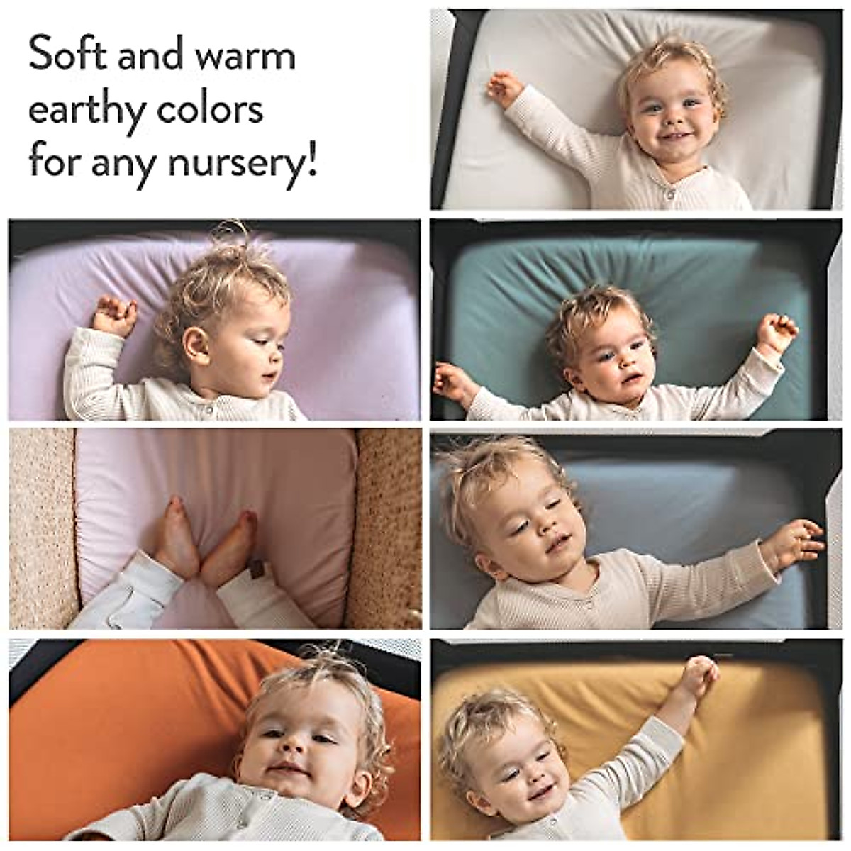 Mini Portable 24x38 Fitted Crib Sheets – Compatible with Dream on Me, Delta Porta Crib and Arms Reach Ideal Cosleeper – 100% Jersey Cotton – Light + Dark Sage Green – 2 Pack