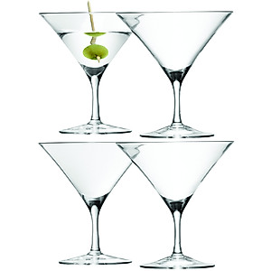 LSA International Bar Martini Glass 6 fl oz Clear x 4, H4.75in