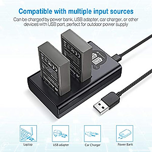 Powerextra 2 Pack Battery & Dual USB Charger with Smart LCD Display for Olympus BLS-5, BLS-50, PS-BLS5 and Olympus OM-D E-M10, Pen E-PL2, E-PL5, E-PL6, E-PL7, E-PM2, Stylus 1