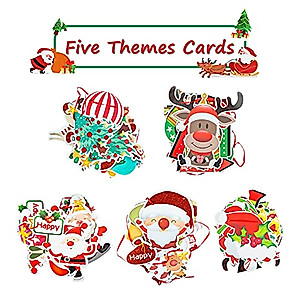 POSUGU Merry Christmas Banners Party Decoration Hanging Bunting Set 5 Pcs Indoor Garland Wall Window Fireplace Decor Xmas DIY Signs Ornament Home Office Scene Supplies, Red&Green, 7.3*6.1*1.5inch