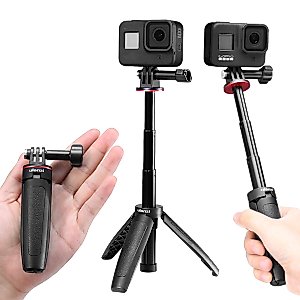 ULANZI Extendable Selfie Stick for Gopro | 2 in 1 Mini Tripod Stand for Gopro Hero 10/9/8/7/6/5 | Portable Handle Vlog Tripod for All Action Cameras