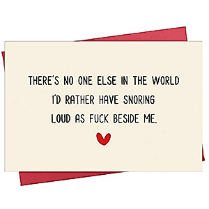 Funny Anniversary Card for Husband Boyfriend Wife Girlfriend, Birthday Card for Couple, Snoring Loud AF Birthday Card for Him