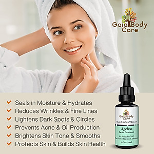 Gaia Body Care 5% Bakuchiol Oil Organic - (1ounce) - Anti Aging, Antiwrinkle, Reduces Fine Lines, Smooths Skin, Hydrates - Plant Based Bakuchiol Serum - Best Retinol Alternative Facial Oil (Rose)