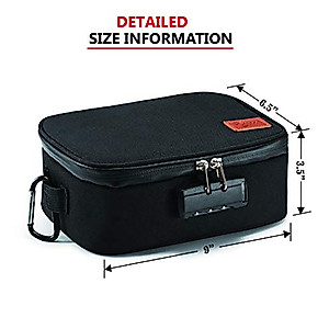 E EGOOZ Large Smell Proof Storage Stash Locking Bags with Combination Lock, Waterproof Smell Proof Box Case For Home & Travel Use, 9 X 6.5 X3.5 Inches-Black…