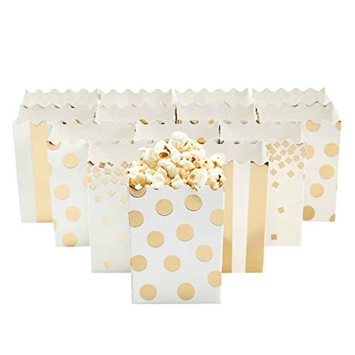 Juvale 60 Pack Mini Popcorn Boxes for Party, Gold Popcorn Containers for Movie Night Decorations (3 x 4 In)