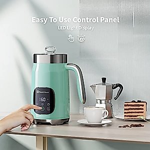 Maestri House Milk Frother, Variable Temp and Froth Thickness Milk Frother and Steamer, 14.1OZ/400ML Smart Touch Control Foam Maker, Memory Function for Latte, Warm Milk, Hot Chocolate