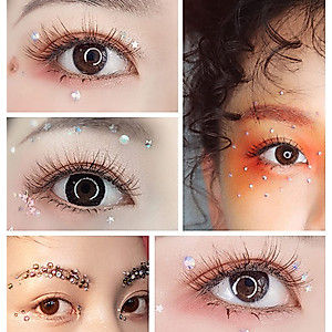 Nail Rhinestone Stickers 6 Sheets Self Adhesive Eye Body Face Nail Rhinestones Rainbow Face for Women Festival Accessory DIY Nail Art Decorations