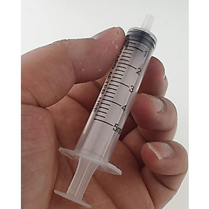 40 Pack 5ML Plastic Syringe Luer Slip with Cap, Great for Measuring, Refilling Watering and Pets Feeding(Not-sterile) (5ML)