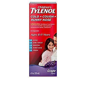 Tylenol Children's Cold + Cough + Runny Nose Oral Suspension, Grape, 4 Fl. Oz