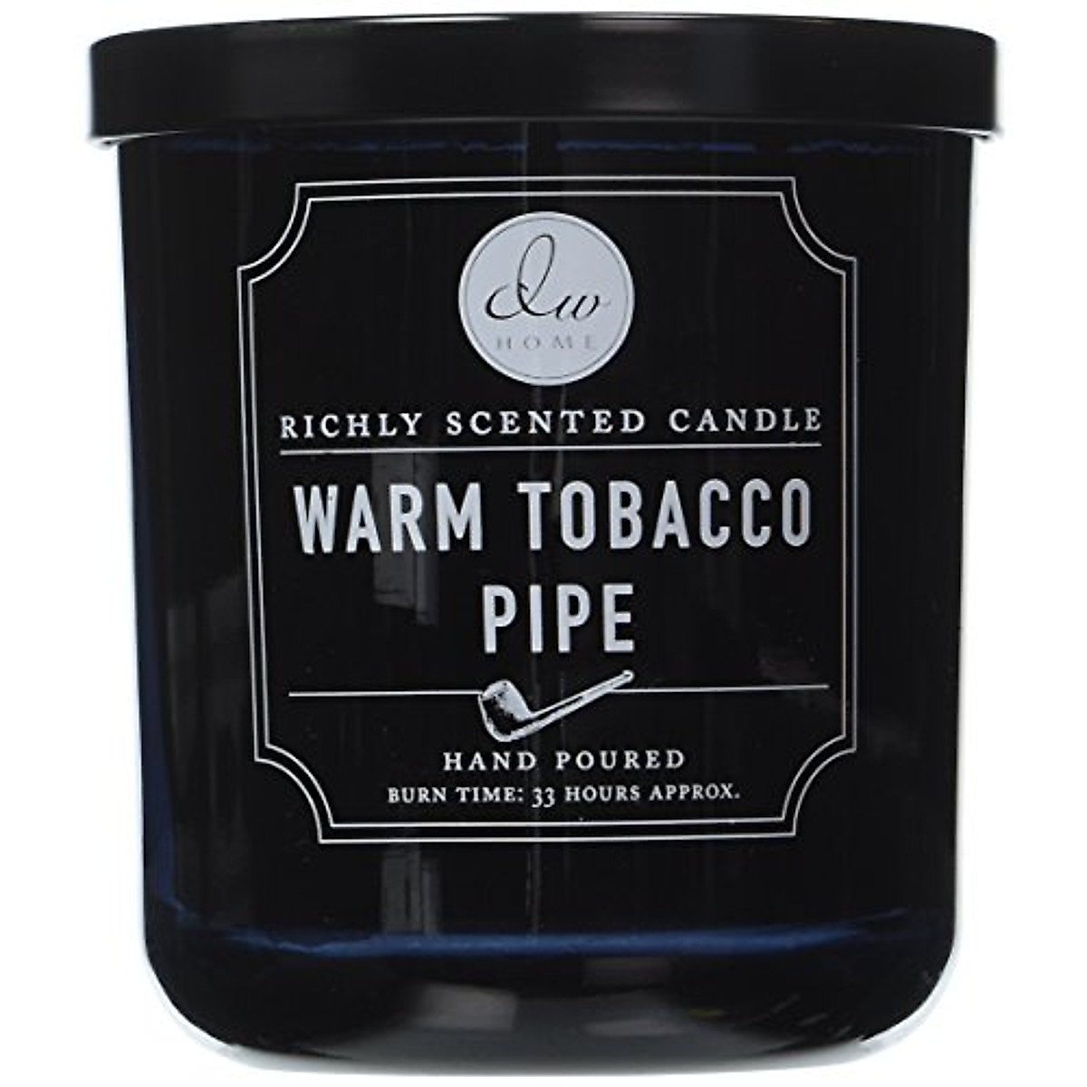 DW Home Medium Single Wick Candle, Warm Tobacco Pipe,Black,10.35 Oz.