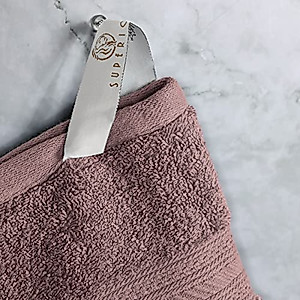 SUPERIOR Long Staple Combed Cotton 2-Piece Solid Bath Sheet Set, Bath Sheets 34” x 68”, Grape Shake