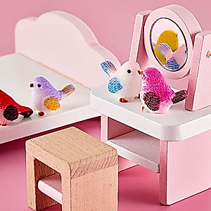 Miniature Bird Figurines Bird Decorative Figurines Dollhouse Simulation Bird Figures Toy Mini Bird Figures Cute Animal Model for Fairy Garden, Miniatures Moss Decoration, Micro Landscape (24 Pieces)
