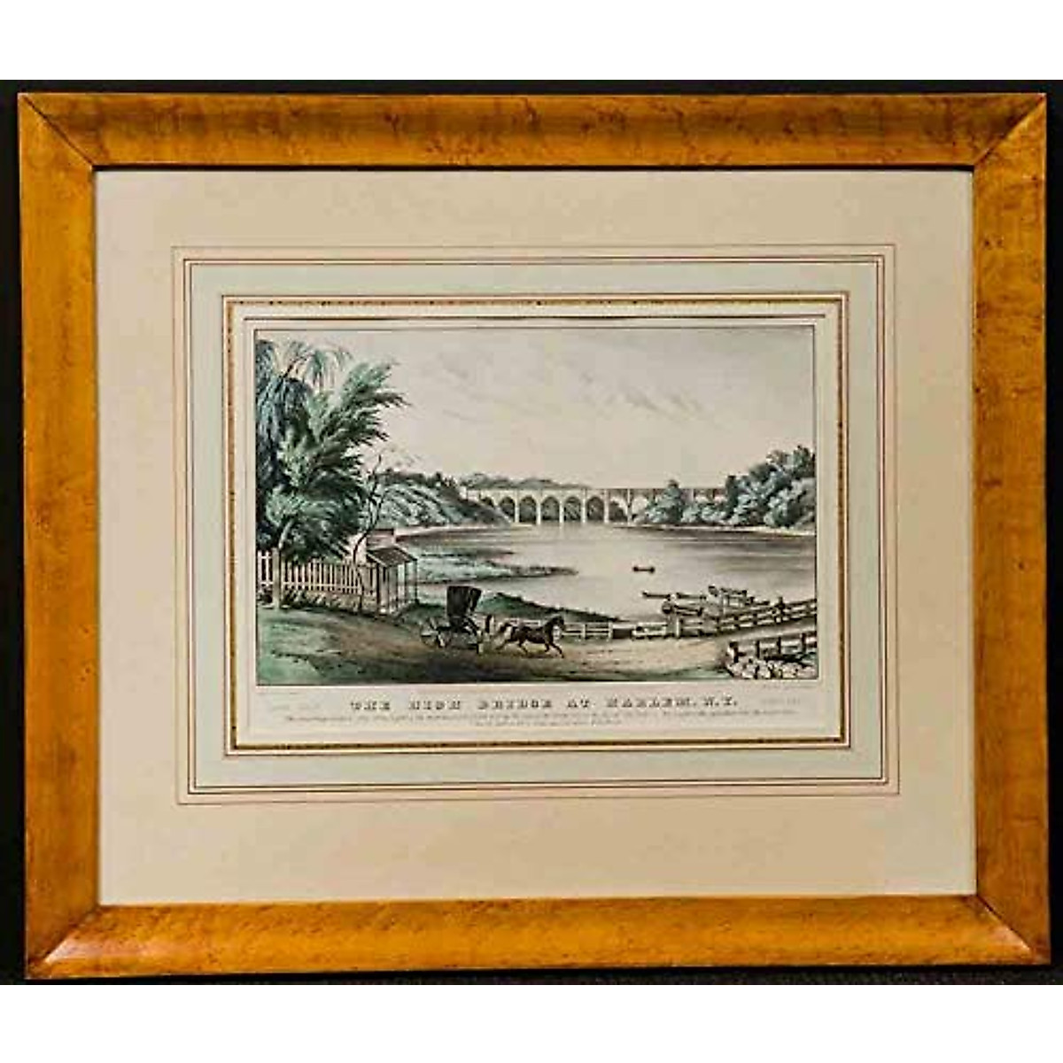 The High Bridge at Harlem, N. Y. This magnificent bridge of stone, forms part of the immense works erected to bring the water of the Croton river to the City of New York. The length of the aqueduct from the Croton river to the city Hall is 44 1/4 miles an