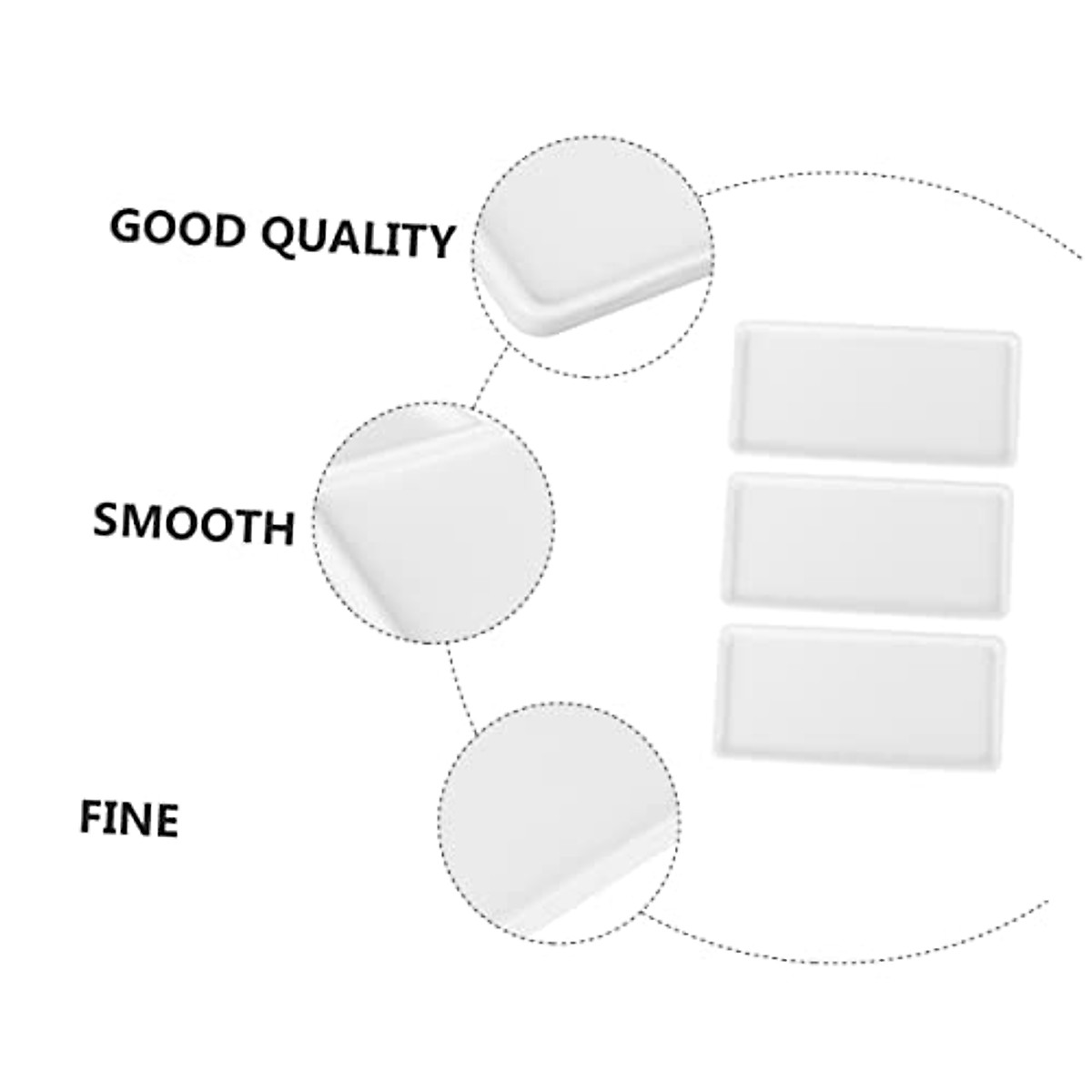 Yardwe 3pcs Rectangular Ceramic Tray White Vanity Tray Marble Dish Set Japanese Decor Ceramic Bathroom Tray Vanity Trays for Bathroom Ornate Tray Ceramic Storage Tray Toilet Tray Make up